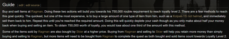 Ragman - Escape From Tarkov Quest Line Database